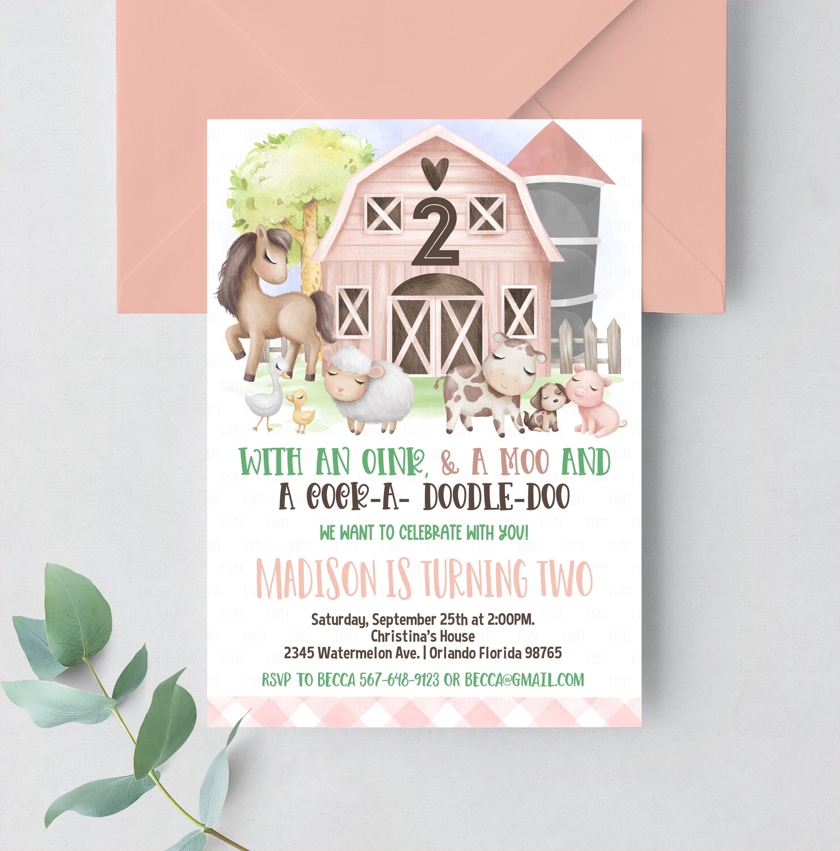 Editable Farm Birthday Invitation – easilyparty